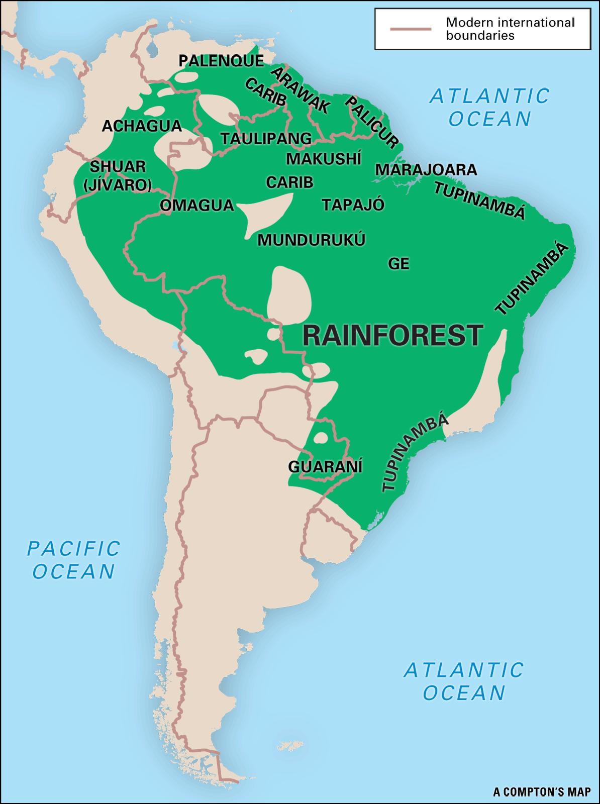 Carte du Brésil forêt amazonienne - Carte de la forêt amazonienne au ...